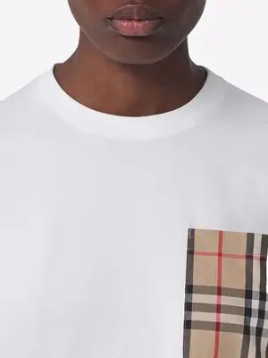 Burberry Vintage Check Pocket Cotton T-shirt - White
