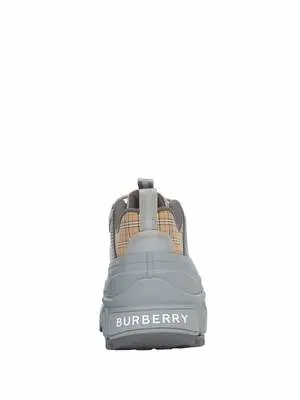 Burberry Arthur Check Lace Up Sneakers - White
