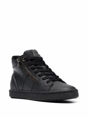 Geox Croc-effect High Top Sneakers