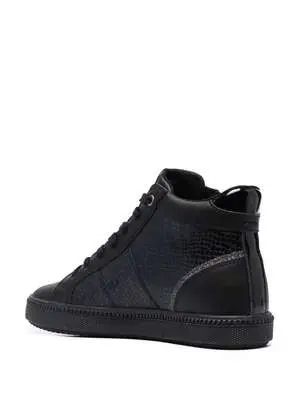Geox Croc-effect High Top Sneakers