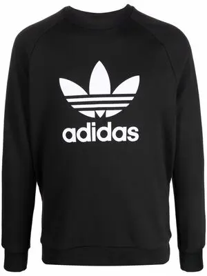 Adidas Trefoil-print Crew Neck Sweatshirt