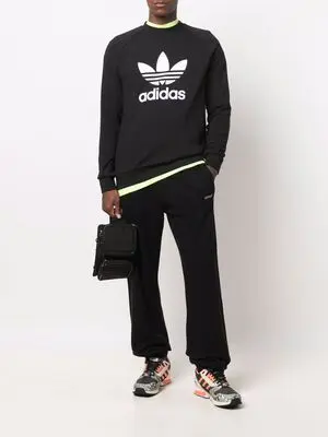 Adidas Trefoil-print Crew Neck Sweatshirt