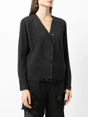 Goen.j Lace Panel Layered Cardigan
