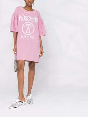 Moschino Pearl-embellished T-shirt Dress