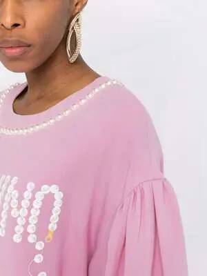 Moschino Pearl-embellished T-shirt Dress