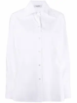 Valentino Garavani Oversized Pointed-collar Button-front Shirt