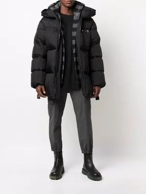 Off-White Hands Off Belted Puffer Jacket - Black