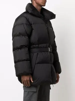 Off-White Hands Off Belted Puffer Jacket - Black