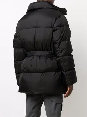 Off-White Hands Off Belted Puffer Jacket - Black