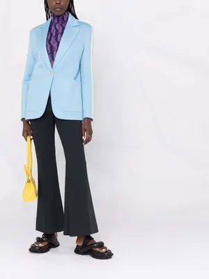 Palm Angels Side-stripe Buttoned Blazer - Blue