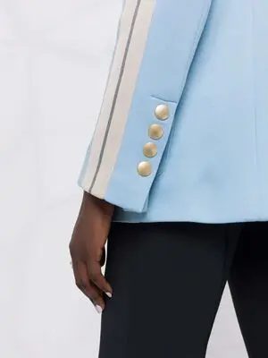 Palm Angels Side-stripe Buttoned Blazer - Blue