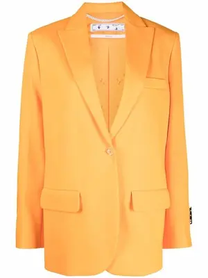 Off-White Single-breasted Tailored Blazer - Orange