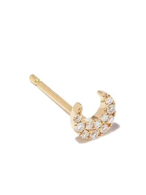 MARIA TASH 18kt Yellow Moon Diamond Stud Earring