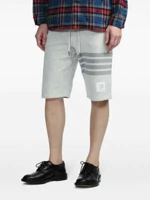 Thom Browne Loopback Sweatshorts With Signature 4-bar Stripe - Grey