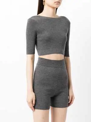 Cashmere In Love Liza Crop Top - Black