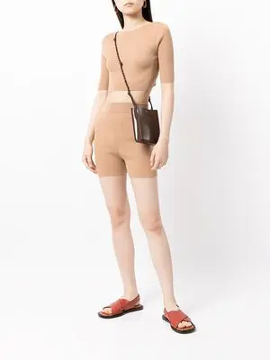 Cashmere In Love Liza Scoop-back Cropped Top - Brown