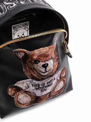 Moschino Teddy Bear Print Backpack In Black - 50% Off  display picture 3
