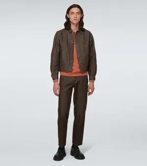 Auralee Hard Twist Denim Blouson Jacket - Brown | Editorialist