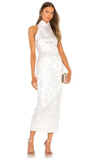 SAU LEE Jill Chinese Jacquard Pencil Dress - Ivory