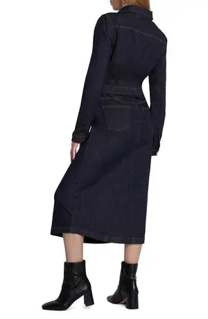 WASH LAB DENIM Piece Dyed Denim Shirt Dress - Raw Denim