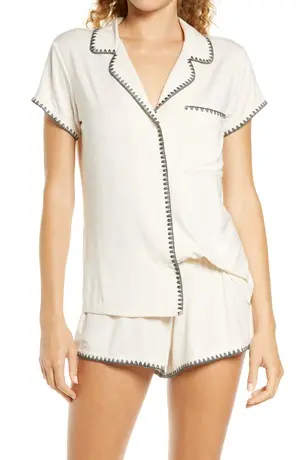 Eberjey Frida Short Pajamas Bone/ Kelp