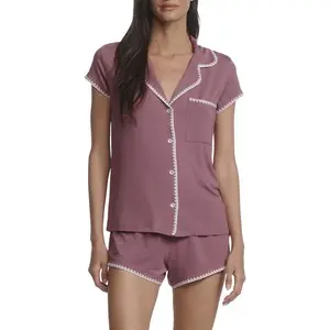 Eberjey Frida Short Pajamas - Fig/ivory