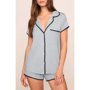 Eberjey Frida Short Pajamas Gray Dawn/navy