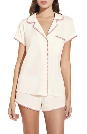 Eberjey Frida Short Pajamas Ivory/ Foxglove