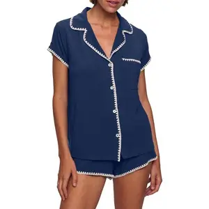 Eberjey Frida Short Pajamas - Navy/ Ivory