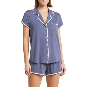 Eberjey Frida Short Pajamas Night Shadow Blue/ivory