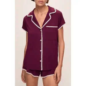Eberjey Frida Short Pajamas Plum/ivory