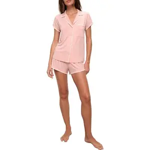Eberjey Frida Short Pajamas Silver Pink/ivory