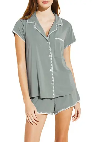 Eberjey Frida Short Pajamas Willow Green/ Ivory