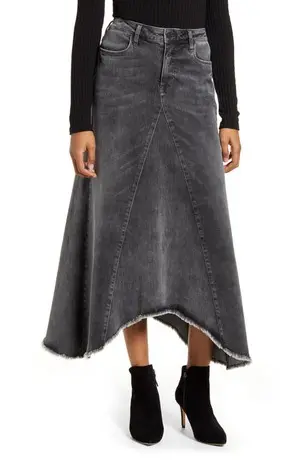 WASH LAB DENIM Long Skirt - Grey
