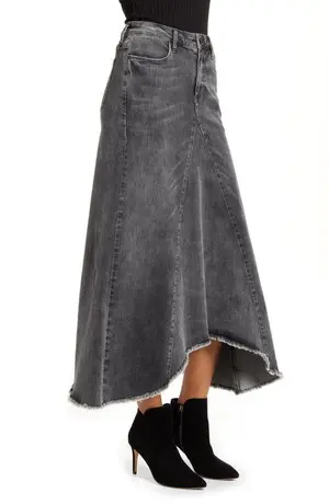 WASH LAB DENIM Long Skirt - Grey