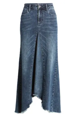 WASH LAB DENIM Long Skirt - Deep Blue