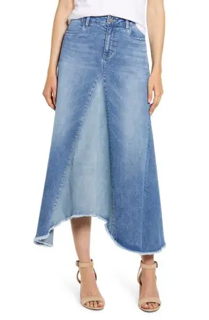 Wash Lab Denim Raw Edge Hem Bottoms For Women