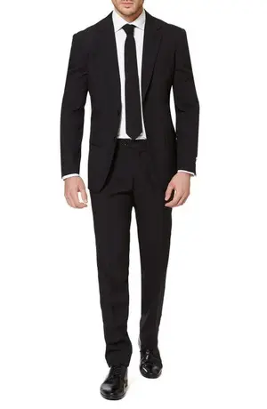 Opposuits Knight Slim Fit Two-piece Suit & Tie Set - Black