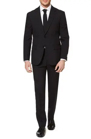 Opposuits Knight Slim Fit Two-piece Suit & Tie Set - Black