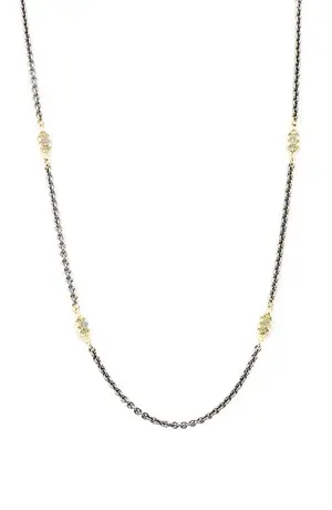 Armenta White Sapphire Station Necklace - Silver