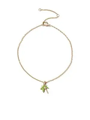 YVONNE LÉON Yvonne Léon 9kt Yellow Gold Diamond Palm Tree Charm Anklet