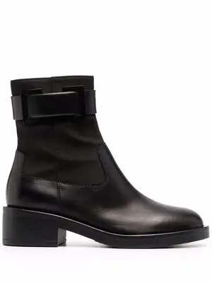 SERGIO ROSSI Prince Buckle-strap Leather Boots