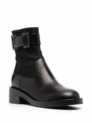 SERGIO ROSSI Prince Buckle-strap Leather Boots