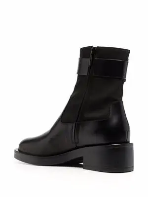 SERGIO ROSSI Prince Buckle-strap Leather Boots