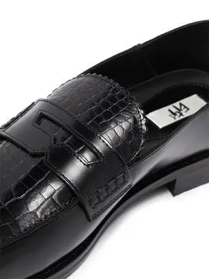 Eytys Otello Crocodile-Effect Leather Loafers In Black - 56% Off