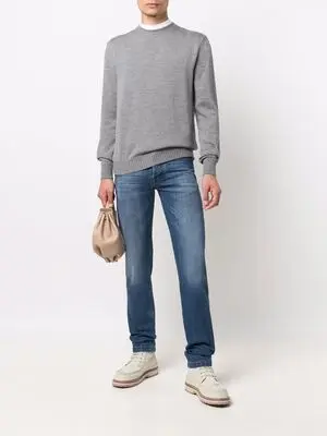 BALLANTYNE Ribbed-knit Wool Jumper - Grey