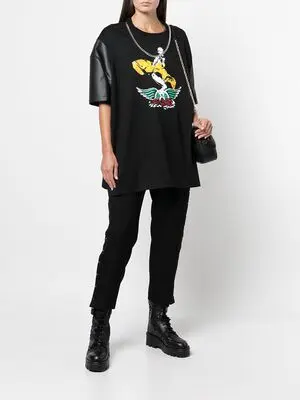 Junya Watanabe Graphic-print Contrast-sleeve T-shirt