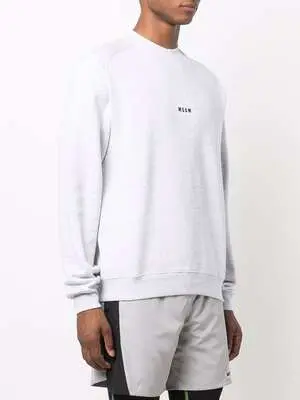 MSGM Logo-print Cotton Sweatshirt - Grey