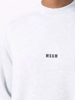 MSGM Logo-print Cotton Sweatshirt - Grey