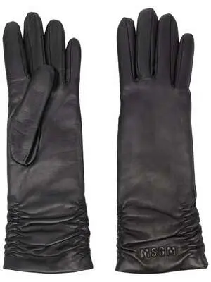 MSGM Ruched Leather Gloves